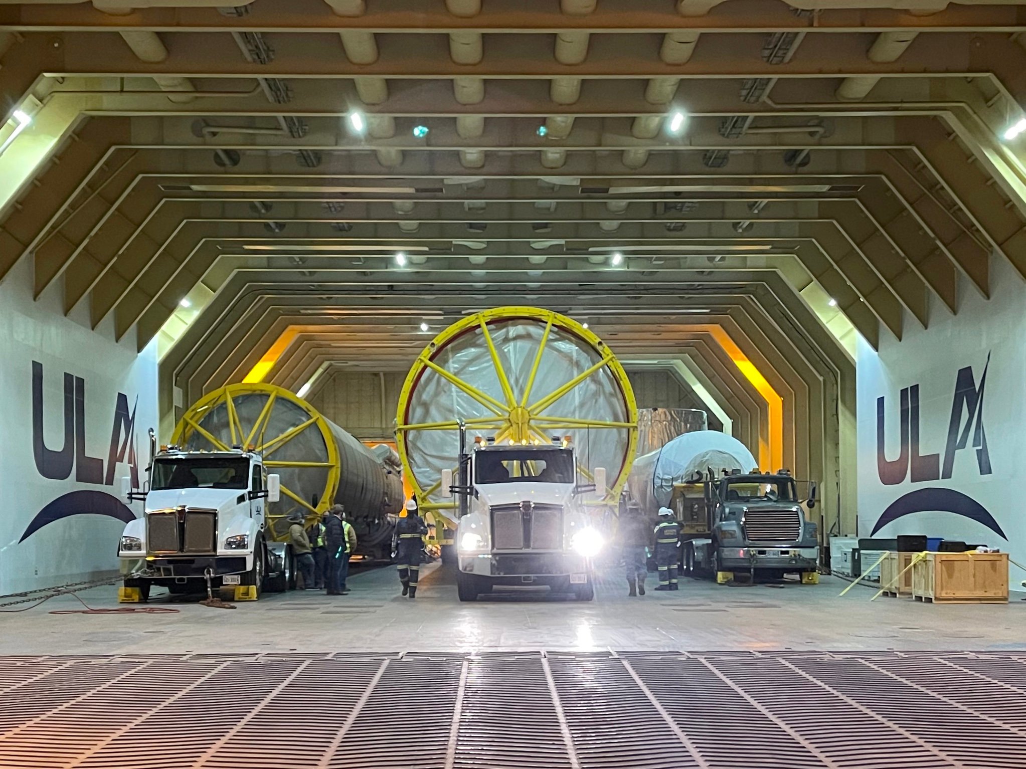 Three rockets depart factory aboard RocketShip