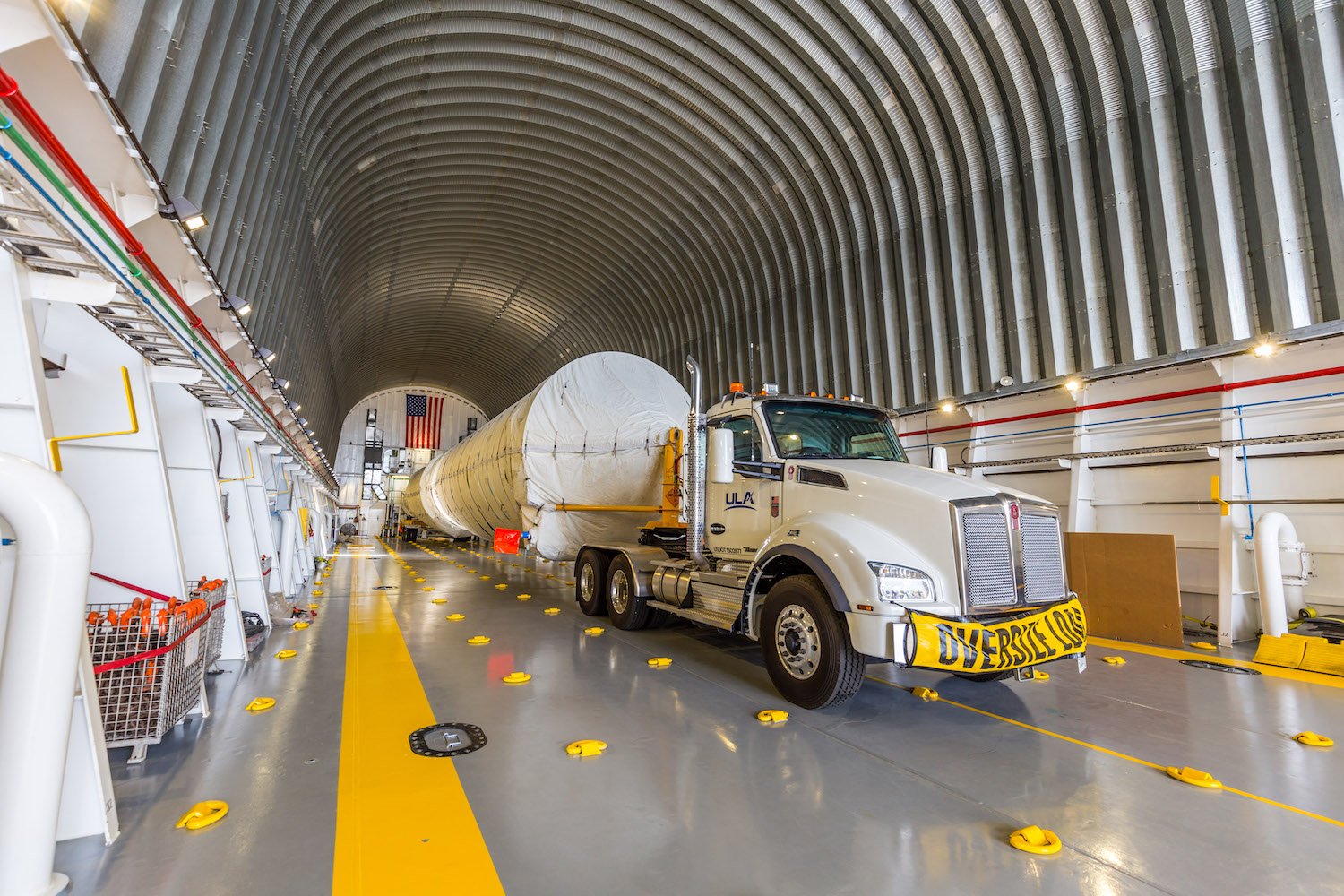 OFT-2: Pegasus barge brings Atlas V to launch site